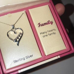 Footnotes | Jewelry | New Footnotes Silver Heart Family Necklace | Poshmark